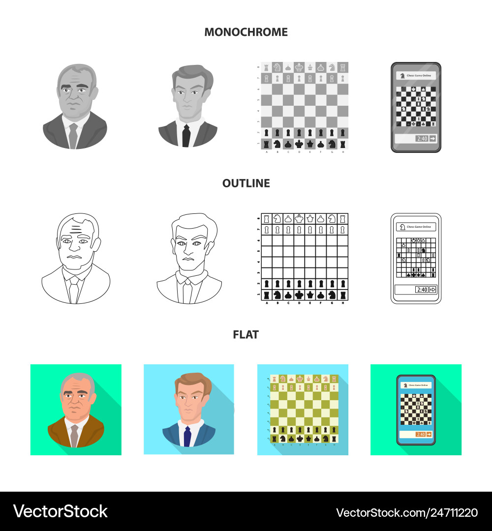 Design of checkmate and thin logo Royalty Free Vector Image