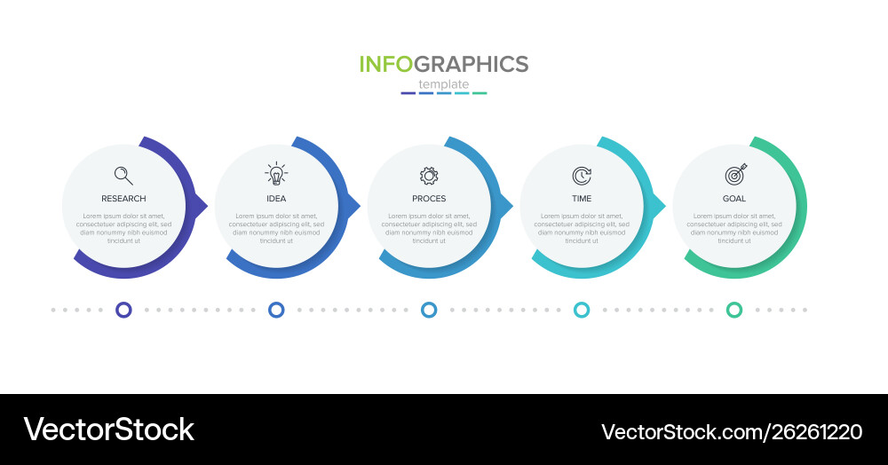 Infographic label template with icons 5 Royalty Free Vector