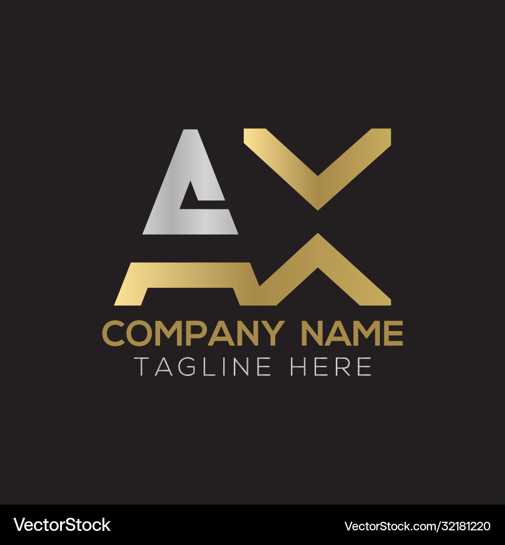 Initial ax letter logo design modern business Vector Image
