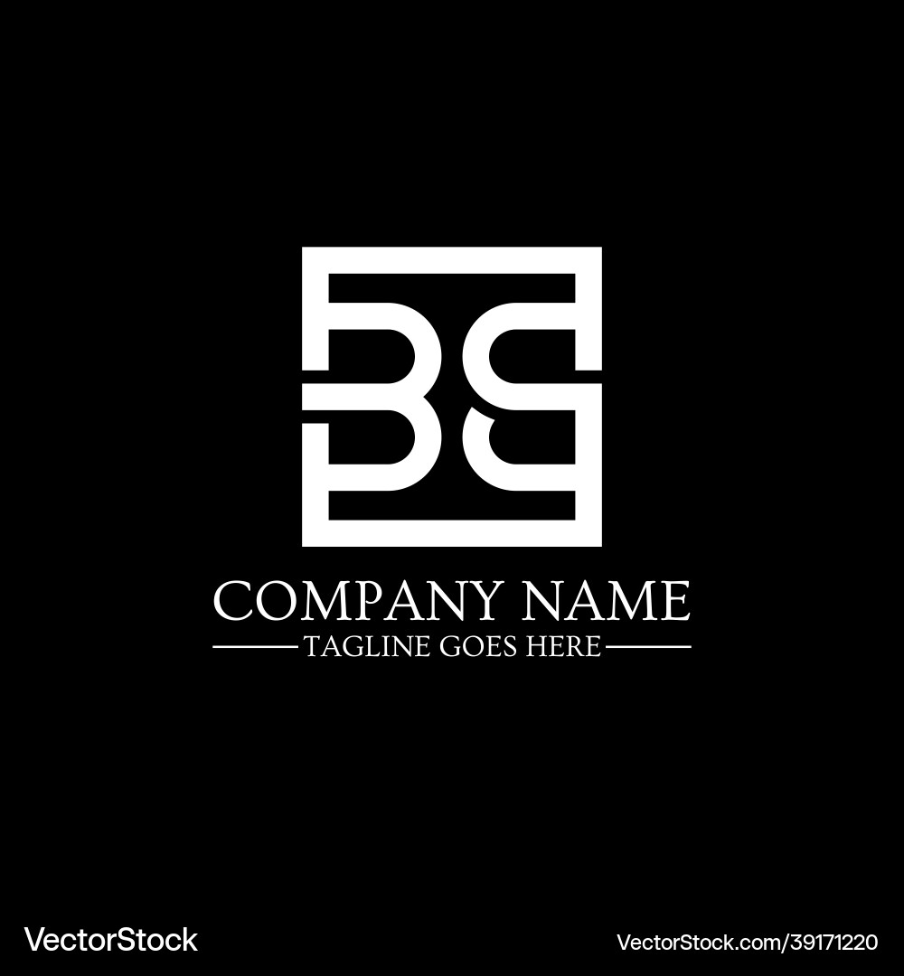 Initial letter name of bs square frame logo Vector Image