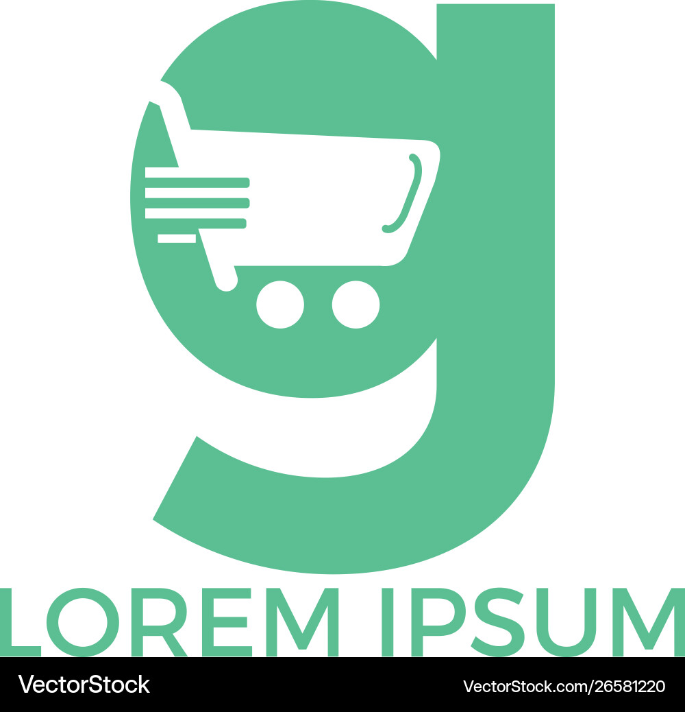 Letter g shopping logo design Royalty Free Vector Image