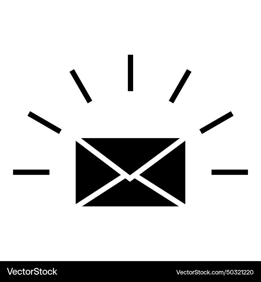Letter message flat icon isolated on white Vector Image