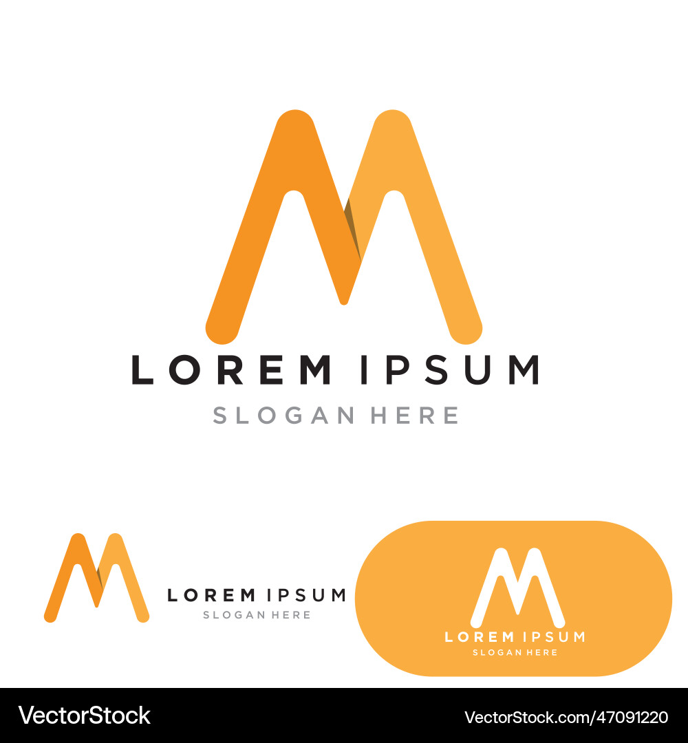 M family logo template design Royalty Free Vector Image