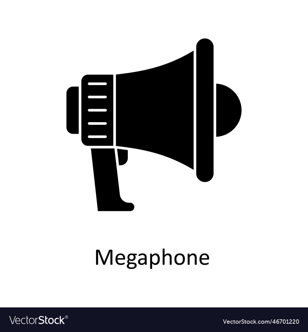 Megaphone solid icons simple stock illus Vector Image Megaphone solid icons simple stock illus Vector Image