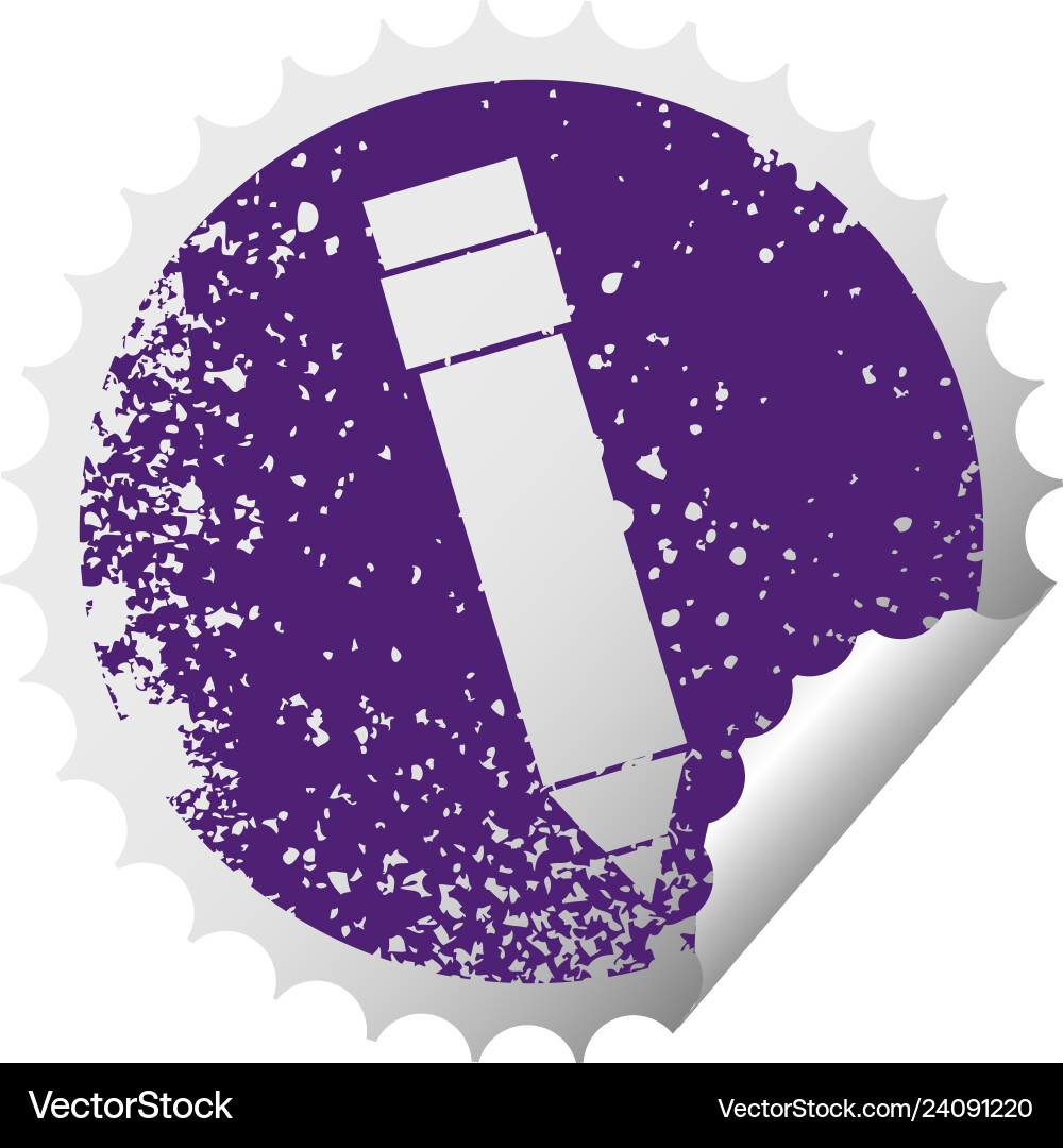 Quirky distressed circular peeling sticker symbol Vector Image