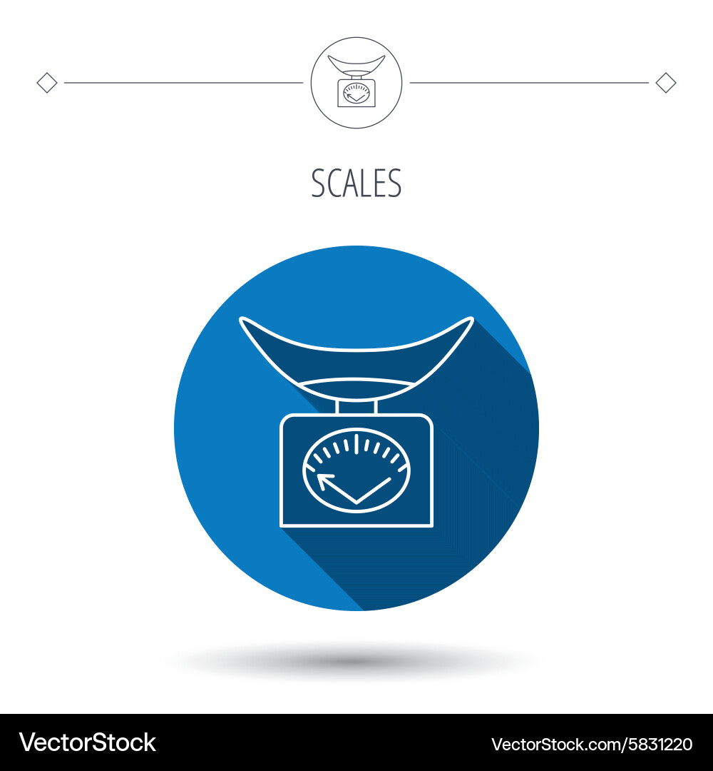 Scales icon kitchen weighing tool sign Royalty Free Vector