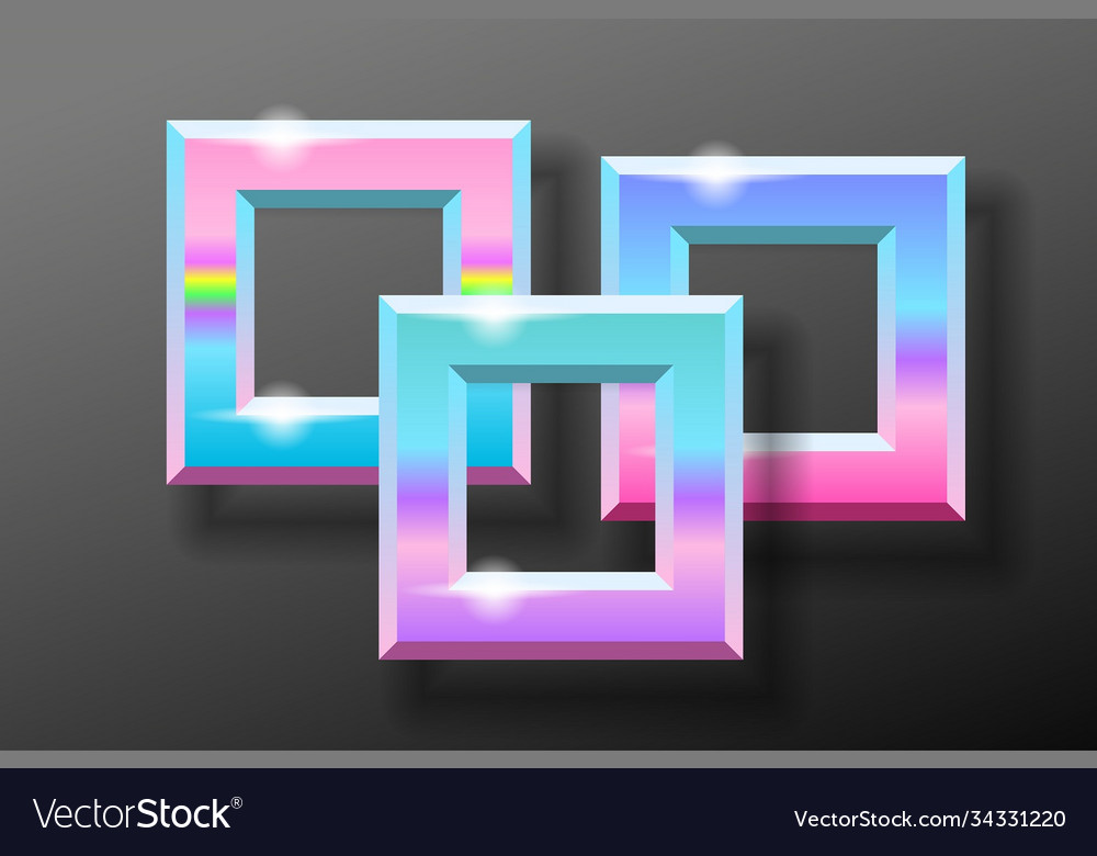 Square multicolored frames Royalty Free Vector Image