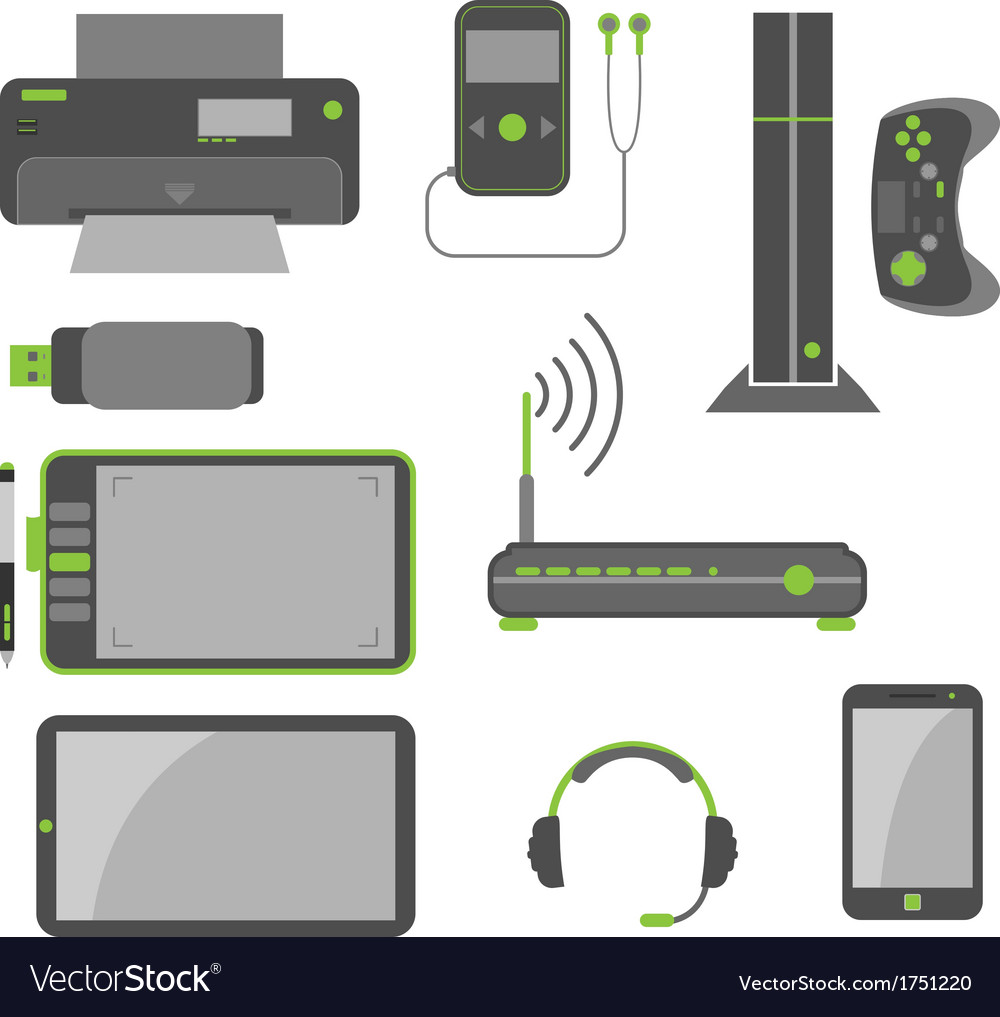 Stylish simple computer devices Royalty Free Vector Image