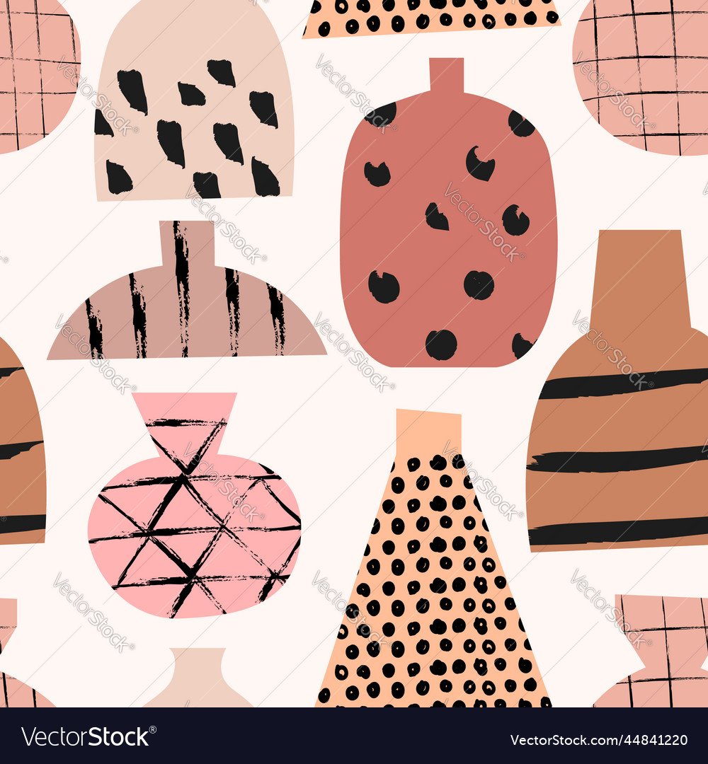 Vases pattern Royalty Free Vector Image - VectorStock