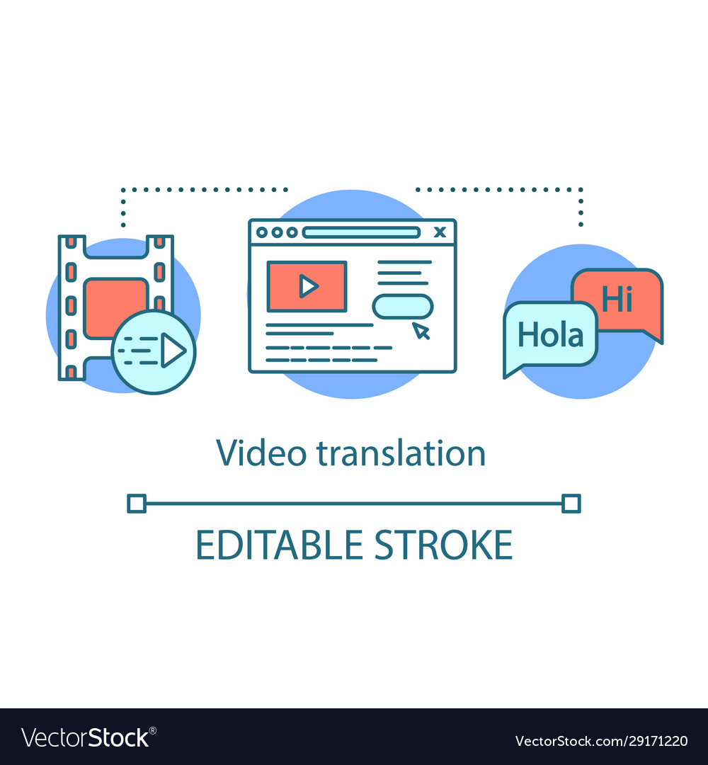 Video translation concept icon Royalty Free Vector Image