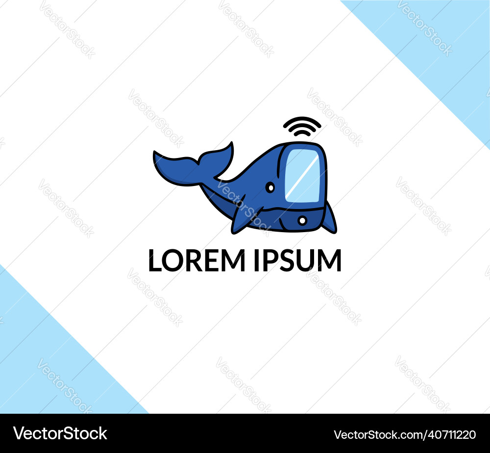 Whale phone logo brand design Royalty Free Vector Image