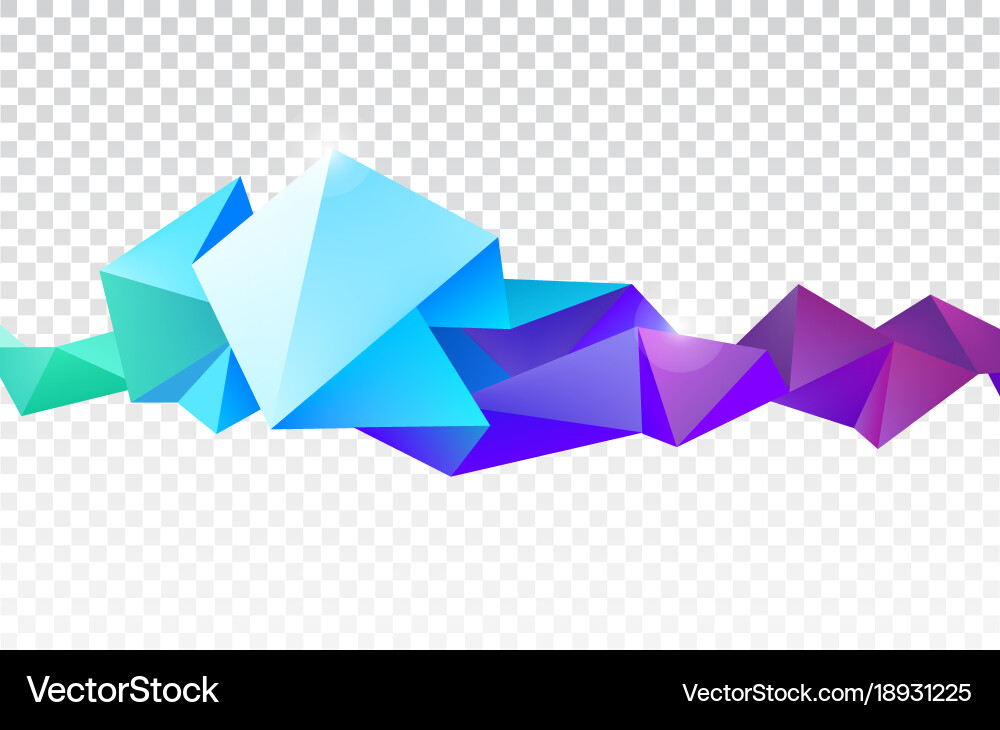 Abstract faceted crystal banner 3d shape Vector Image