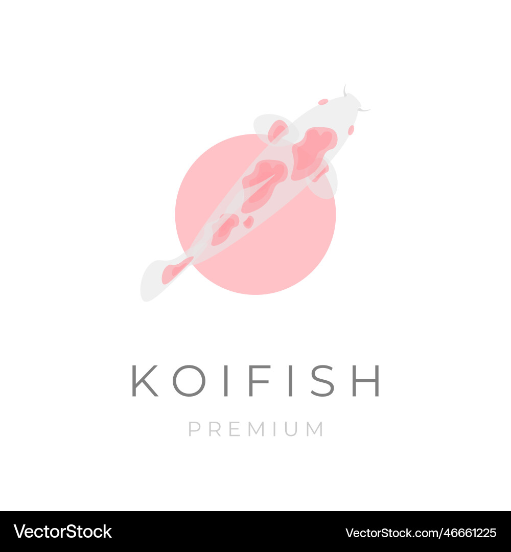Beautiful pastel pink koi fish Royalty Free Vector Image