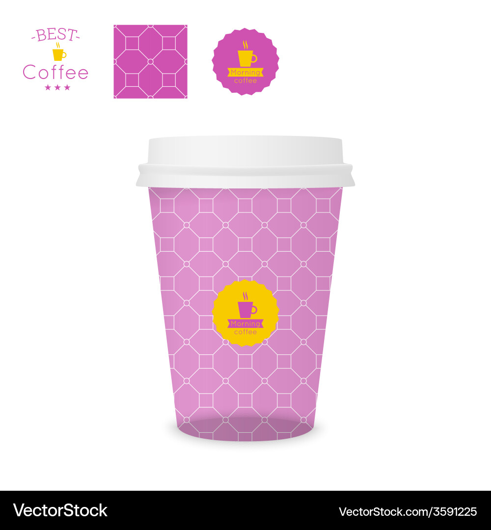 Closed paper cup for coffee with texture Vector Image