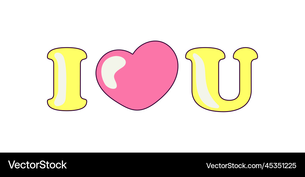 Declaration of love text i you Royalty Free Vector Image