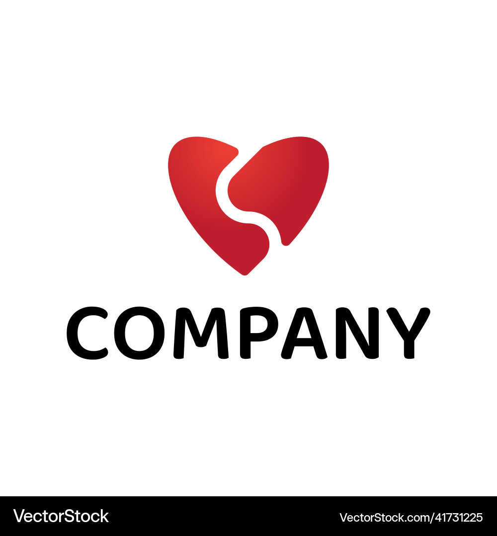 Letter s love logo design Royalty Free Vector Image