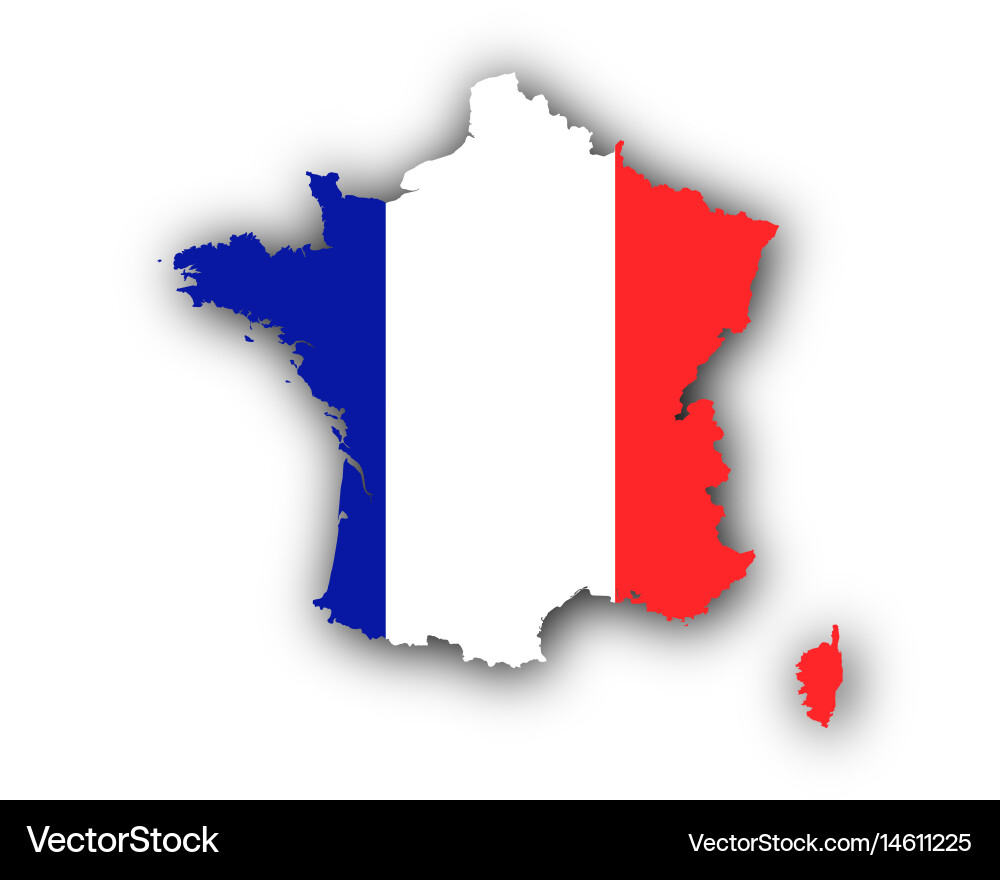 Map and flag france Royalty Free Vector Image - VectorStock