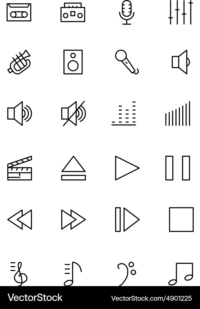Music line icons 1 Royalty Free Vector Image - VectorStock