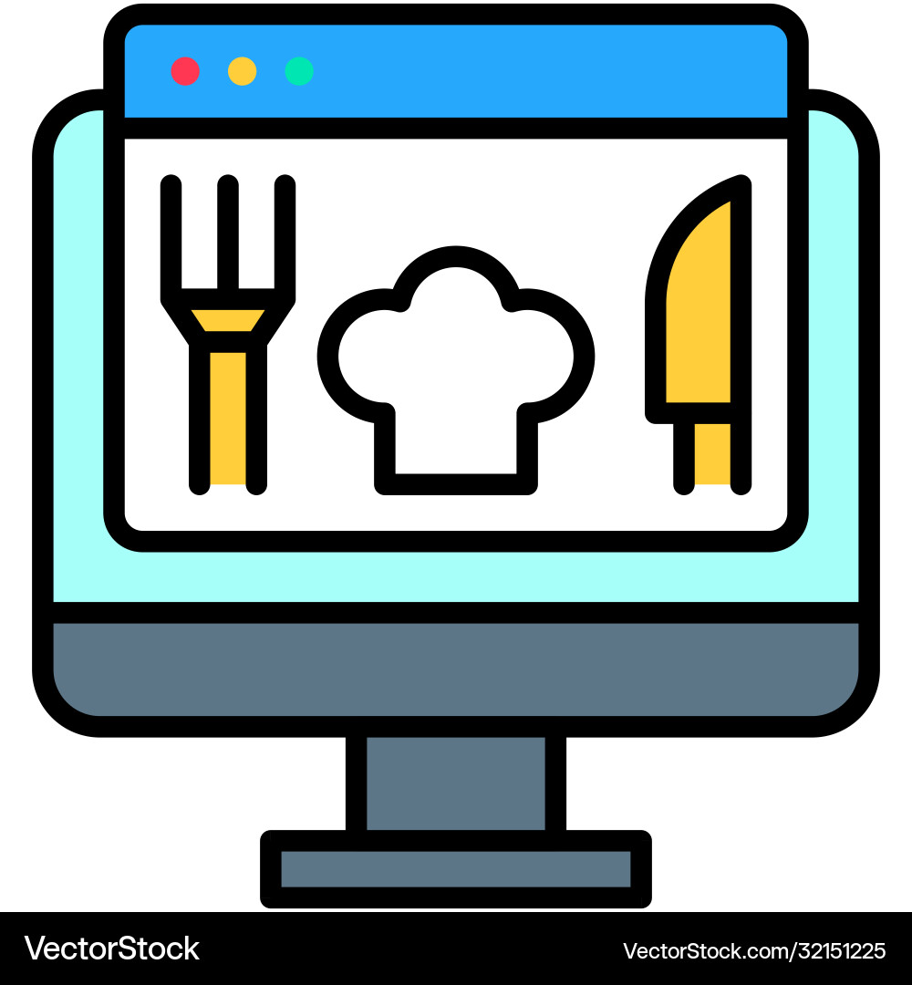 Order food telecommuting or remote work icon Vector Image
