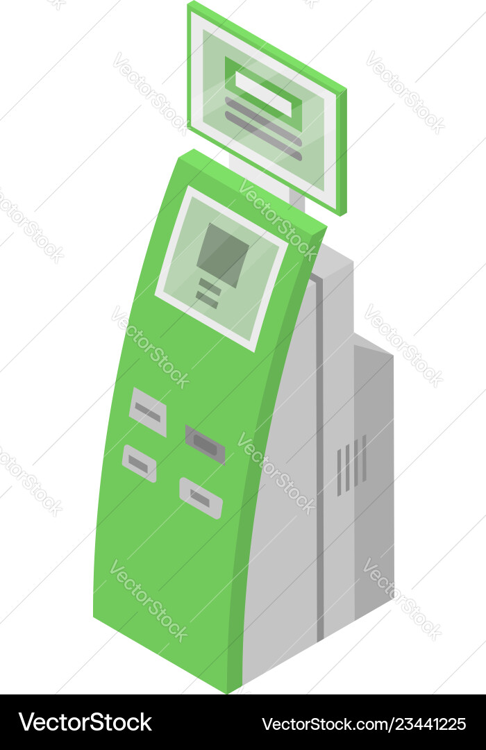 Payment green equipment icon isometric style Vector Image