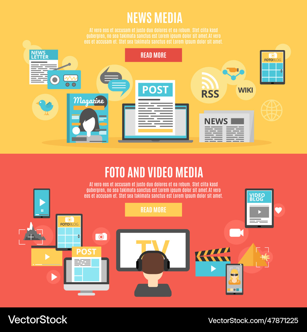 Press banners set Royalty Free Vector Image - VectorStock