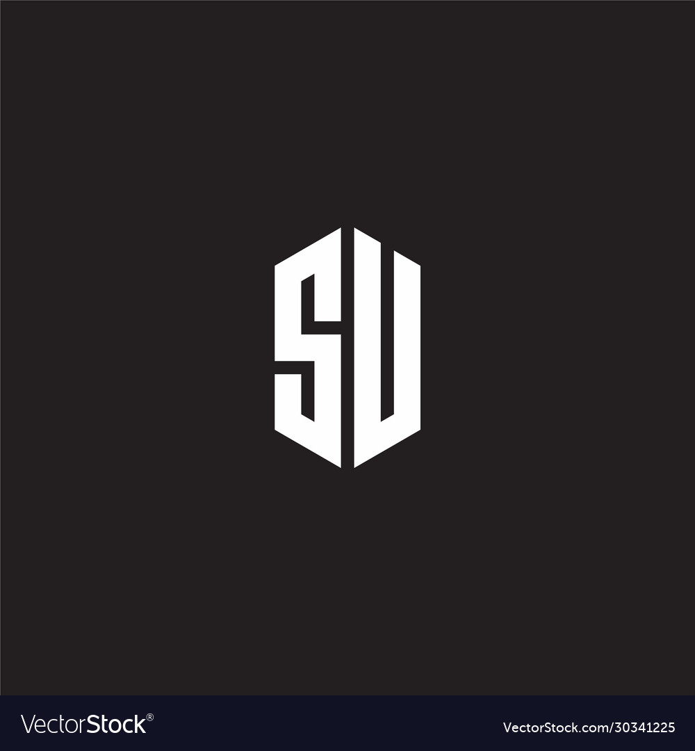 Su logo monogram with hexagon shape style design Vector Image