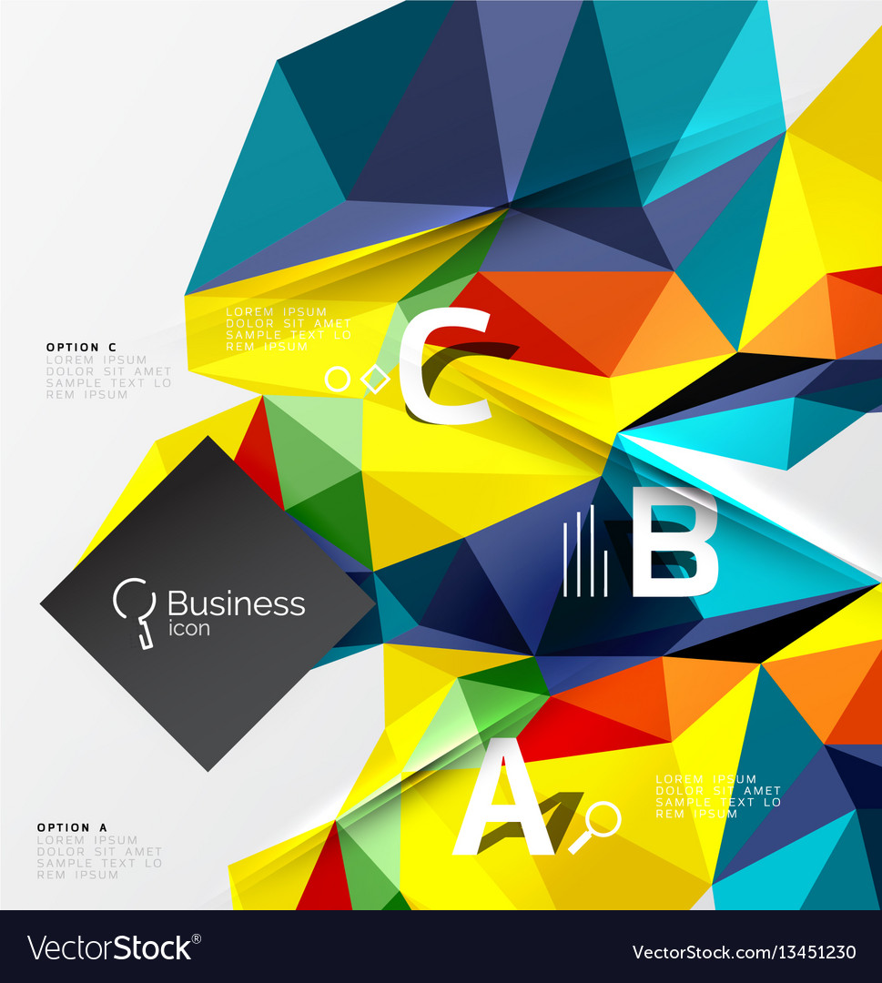 3d polygonal object triangles abstract background Vector Image