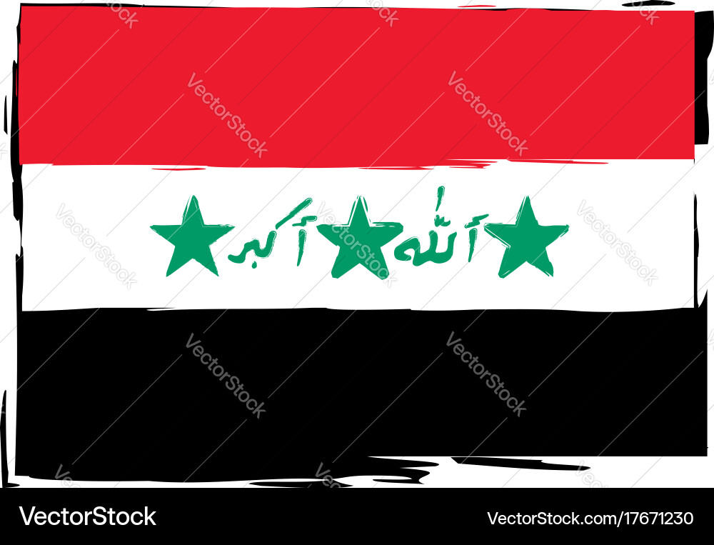 Abstract iraq flag or banner Royalty Free Vector Image
