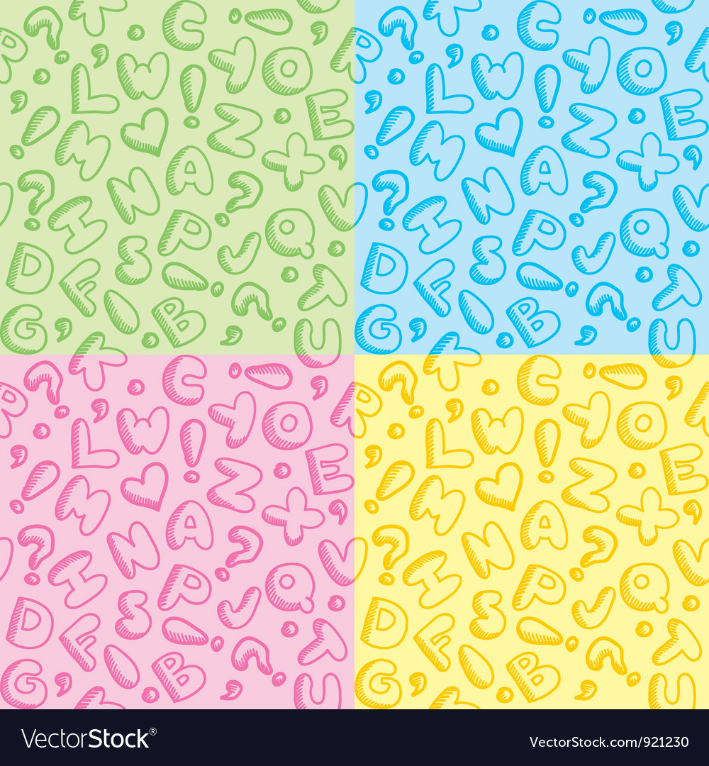 Alphabet patterns Royalty Free Vector Image - VectorStock
