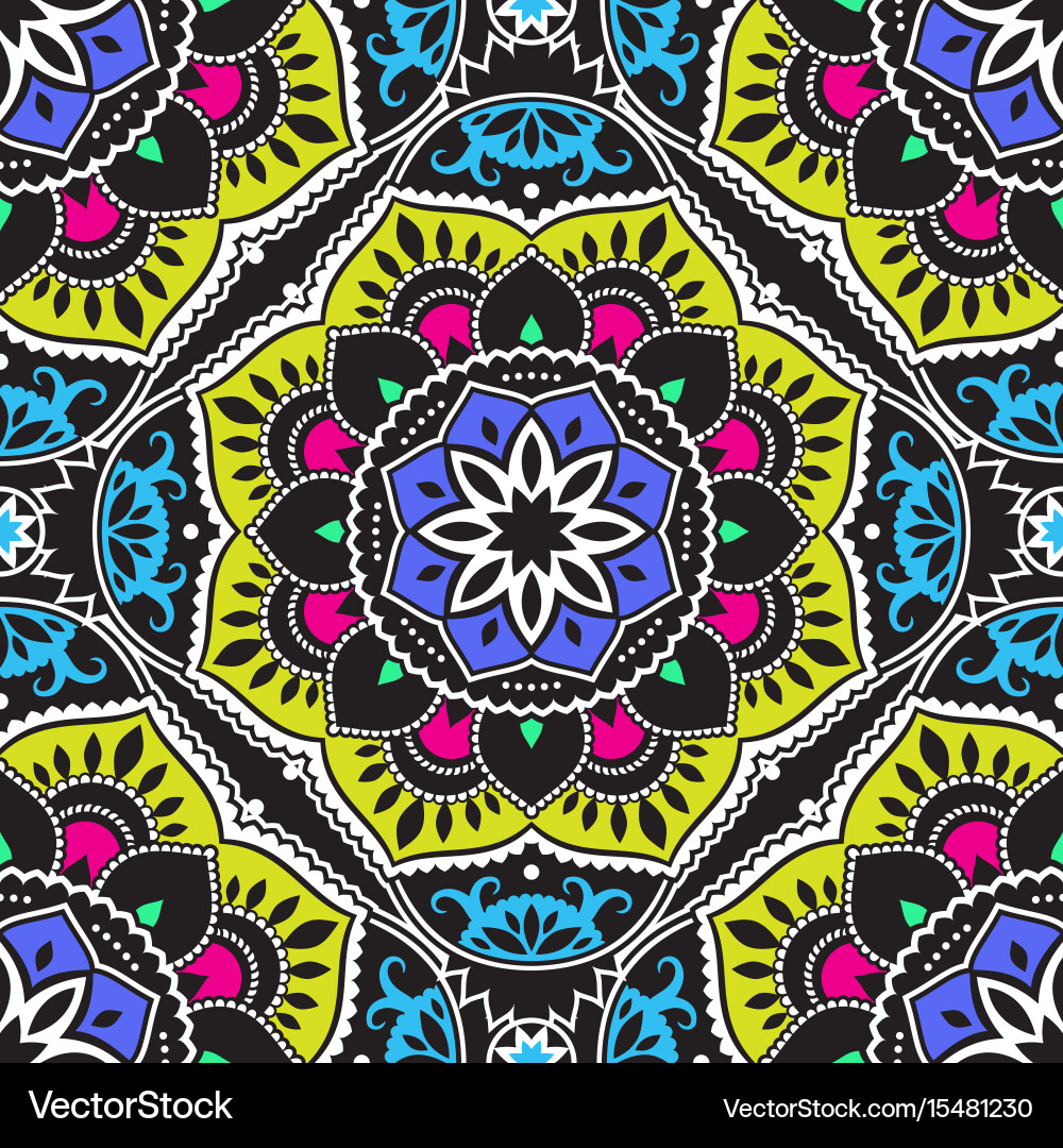 Colorful mandala pattern Royalty Free Vector Image