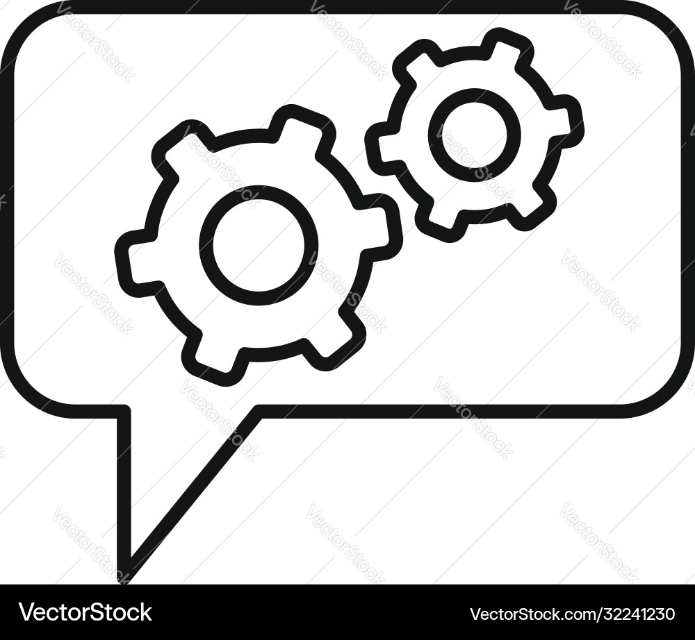 Gear service chat icon outline style Royalty Free Vector