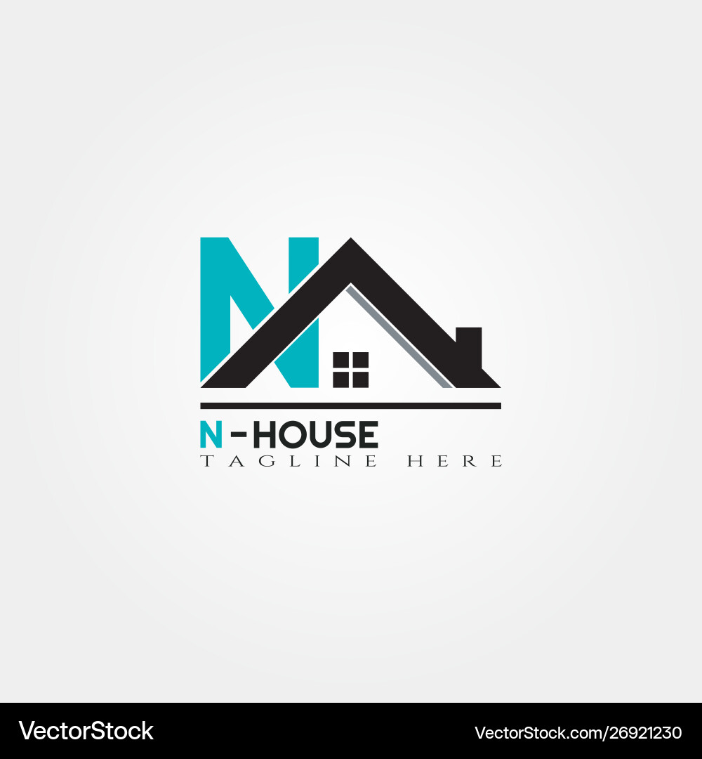House icon template with n letter home creative Vector Image