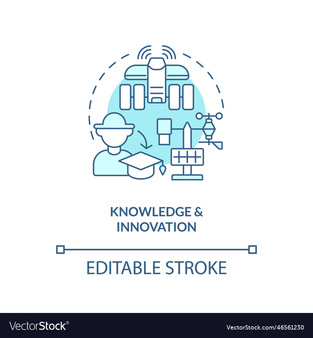 Knowledge and innovation turquoise concept icon Vector Image