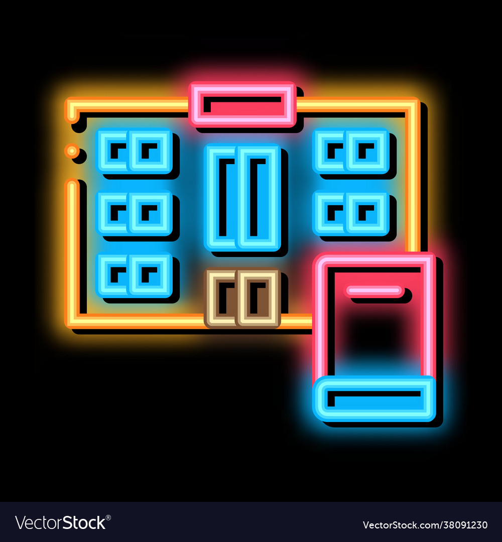 Library neon glow icon Royalty Free Vector Image