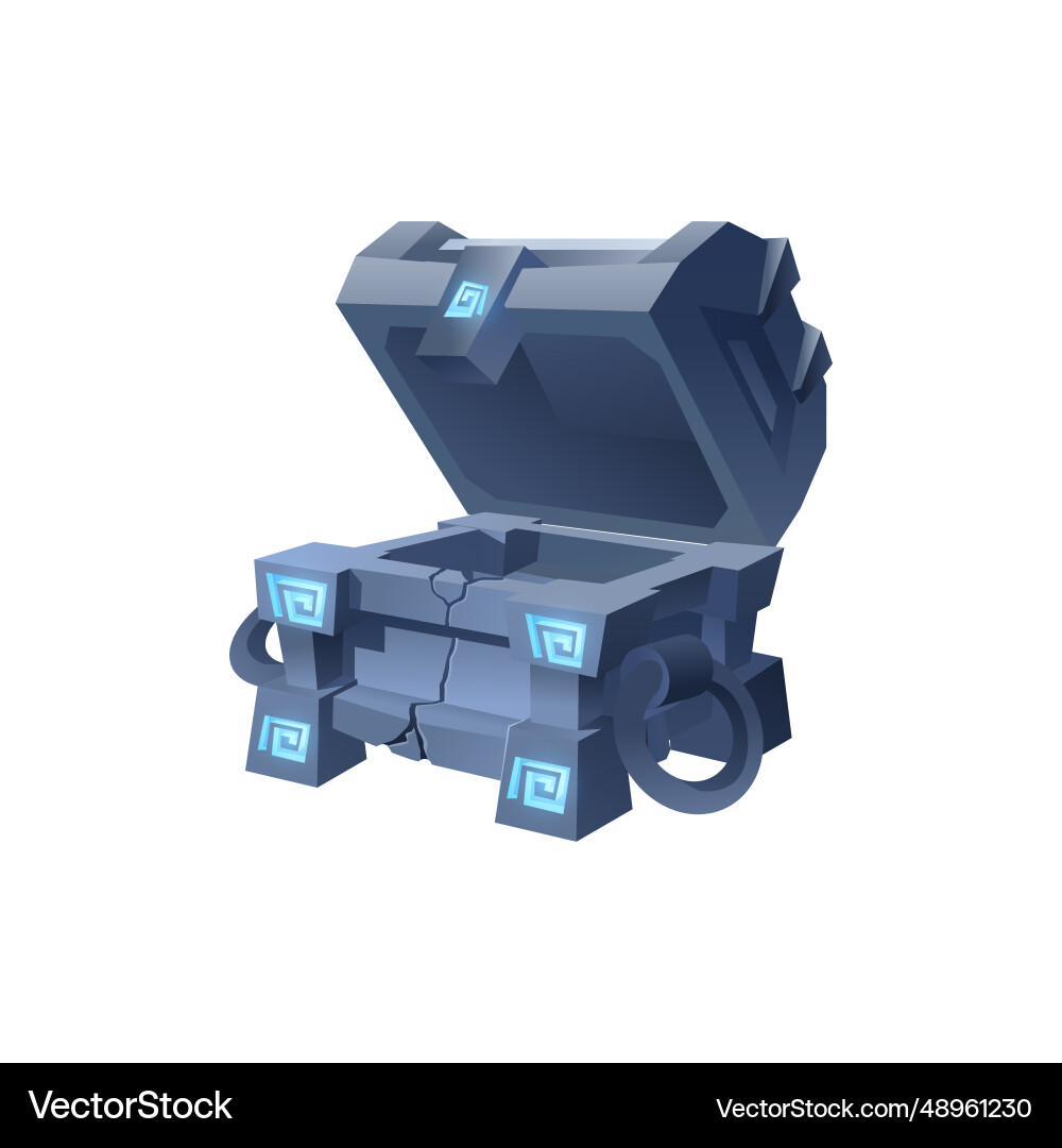 Magic game chest grey trunk Royalty Free Vector Image