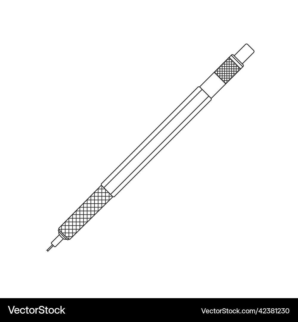 Mechanical pen outline icon on isolated white Vector Image