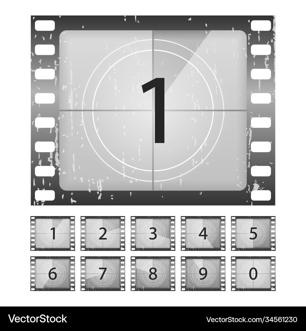 Movie countdown film Royalty Free Vector Image
