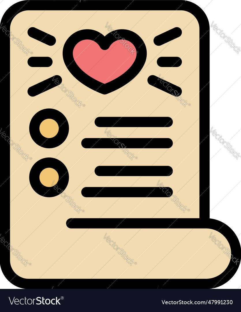 Paper wishlist icon flat Royalty Free Vector Image