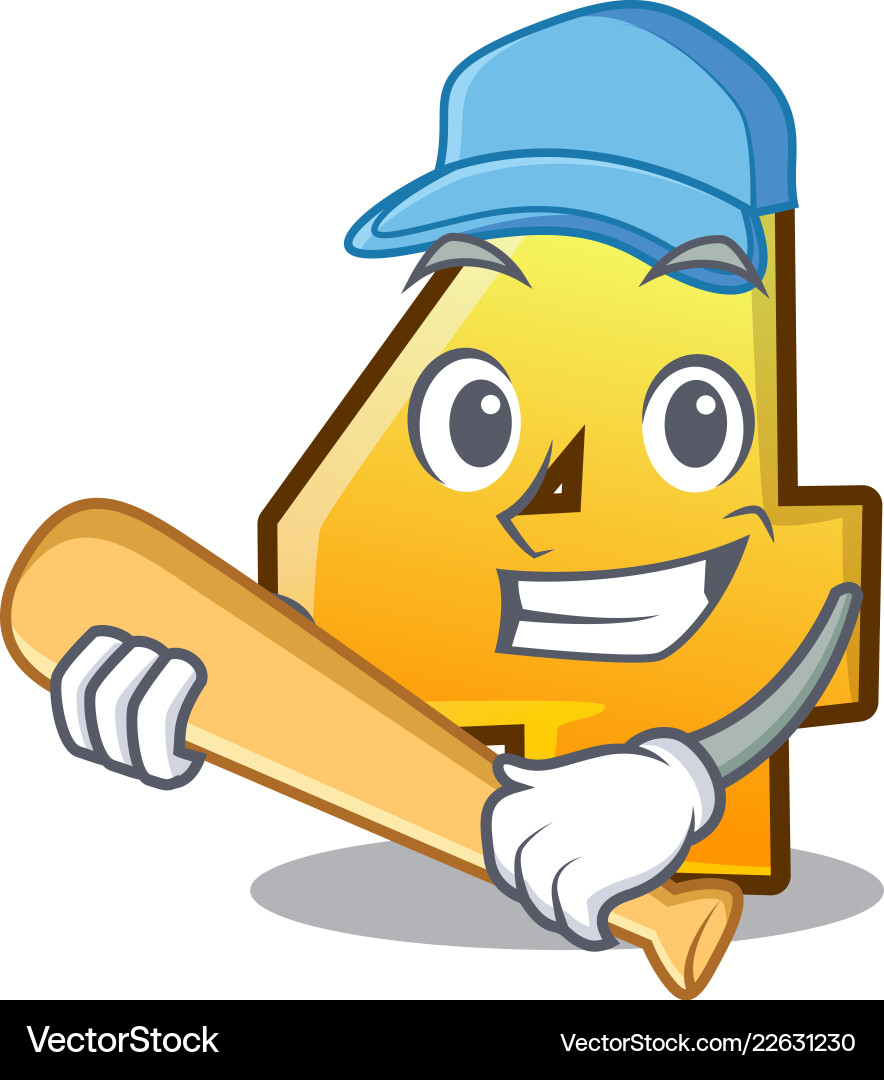 Playing baseball character number four on the wall