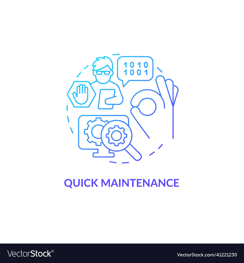 Quick maintenance blue gradient concept icon Vector Image Quick maintenance blue gradient concept icon Vector Image