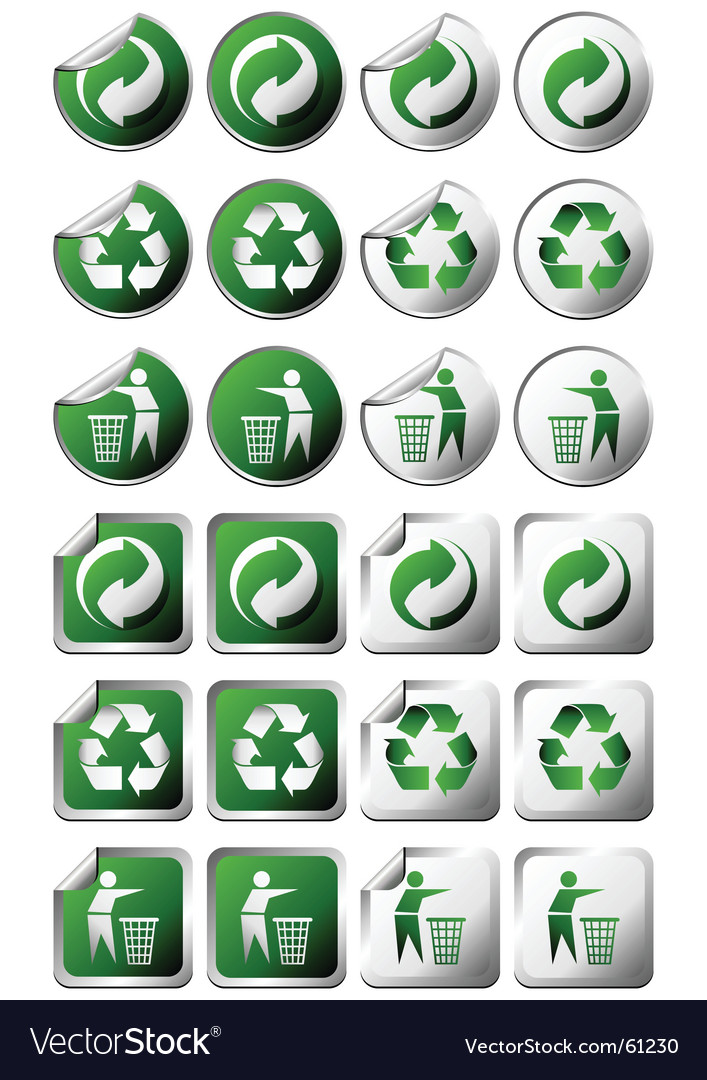 Recycle Stickers Royalty Free Vector Image - Vectorstock