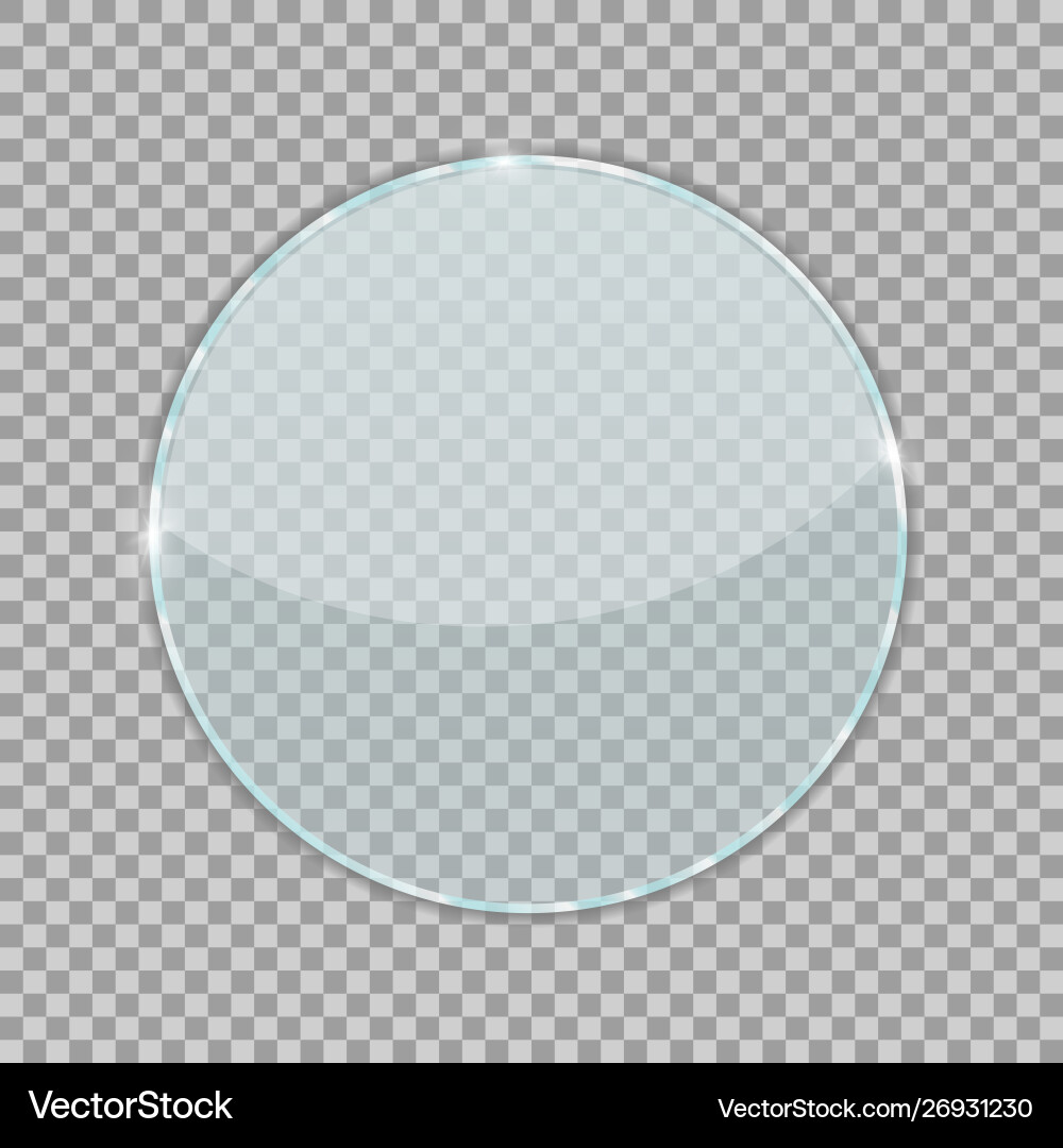 Round transparent glass isolated on checkered Vector Image