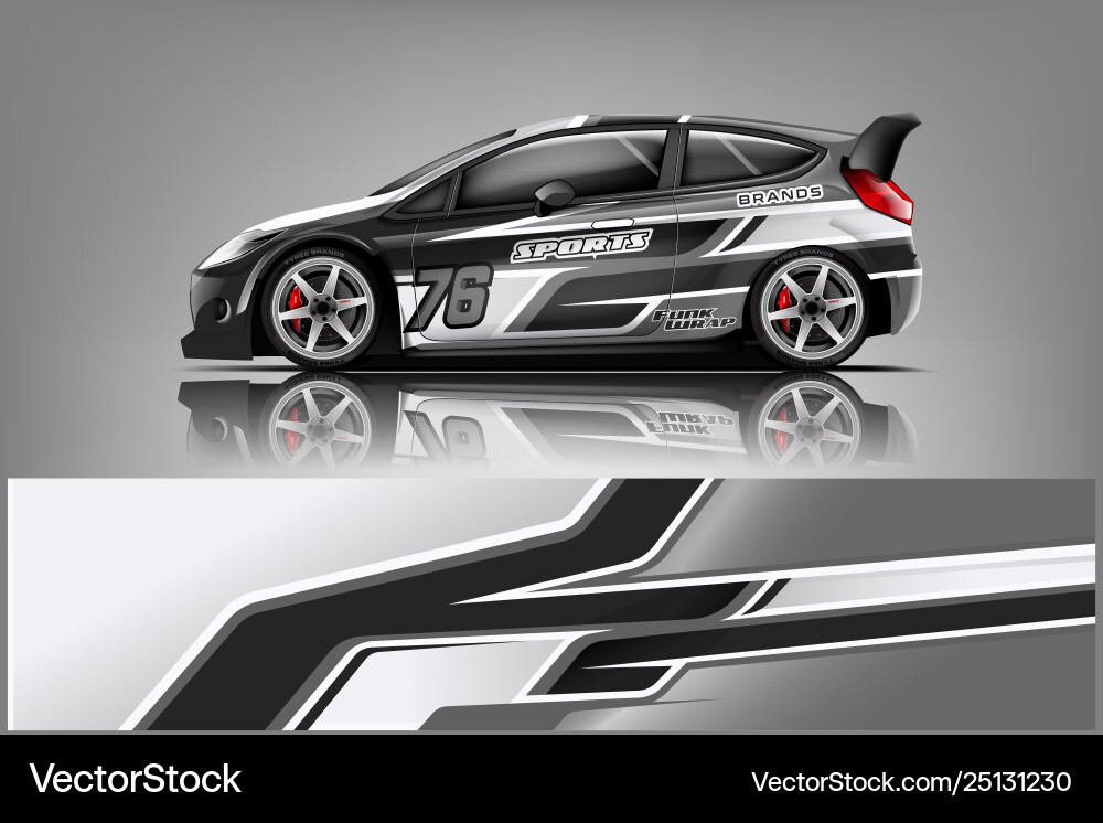 Sport car racing wrap design Royalty Free Vector Image