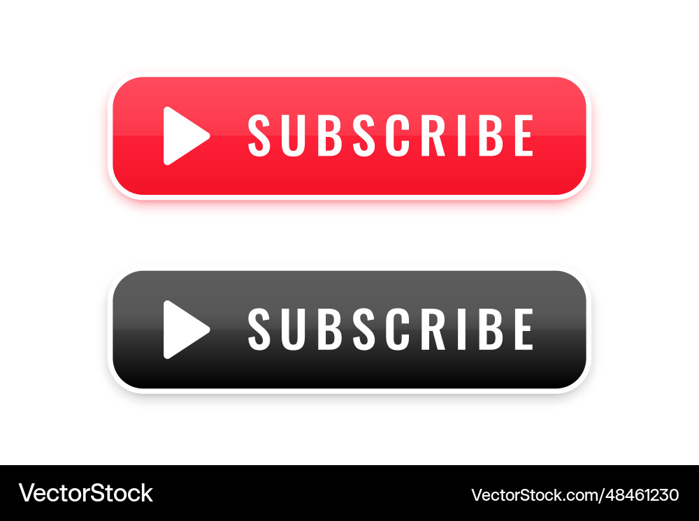 Subscribe buttons for your youtube video channel Vector Image