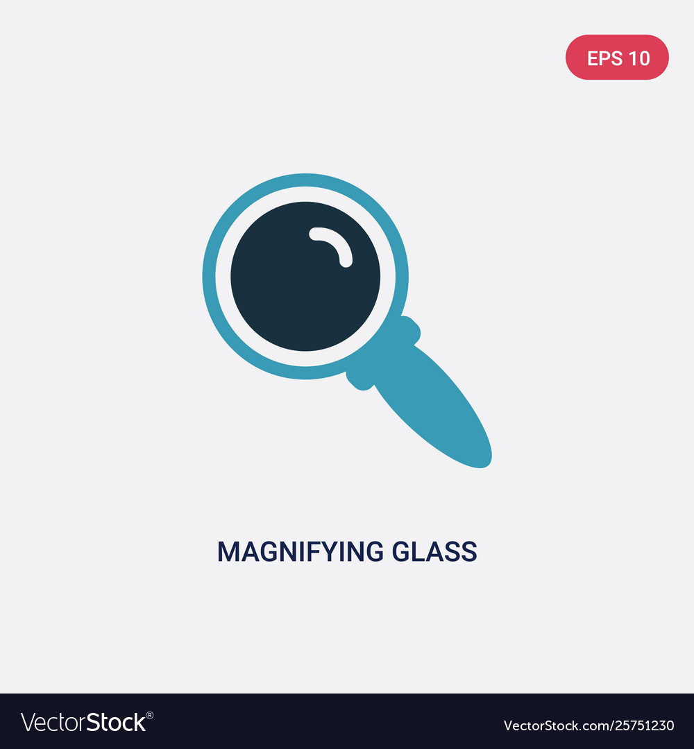 Two color magnifying glass search button icon Vector Image