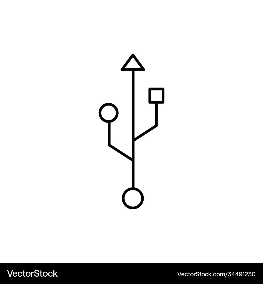 Usb logo single isolated icon with line or outline
