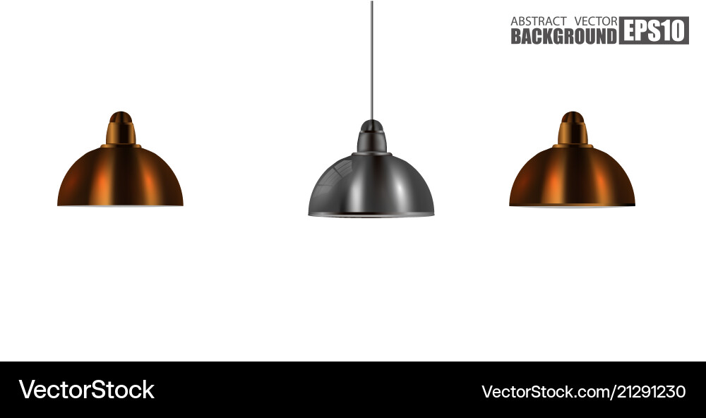 Vintage metallic stylish hang ceiling cone lamp Vector Image