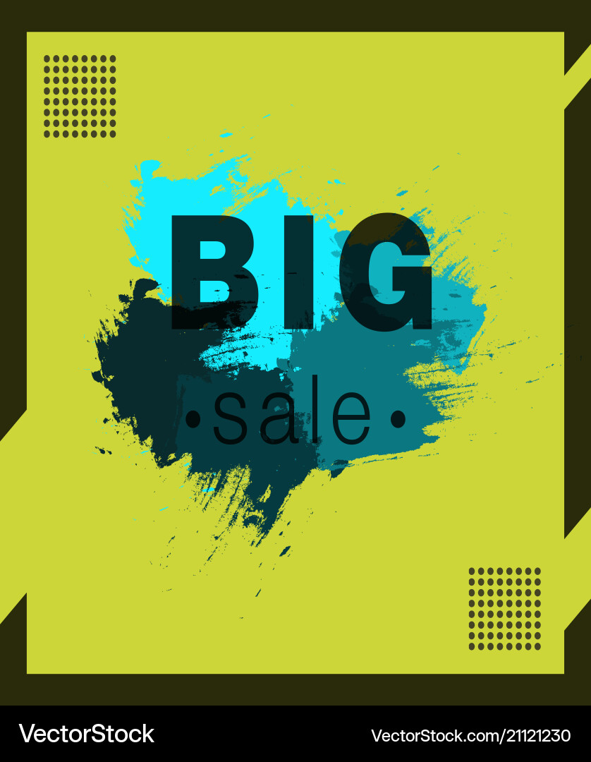 Watercolor splash frame sale banner Royalty Free Vector