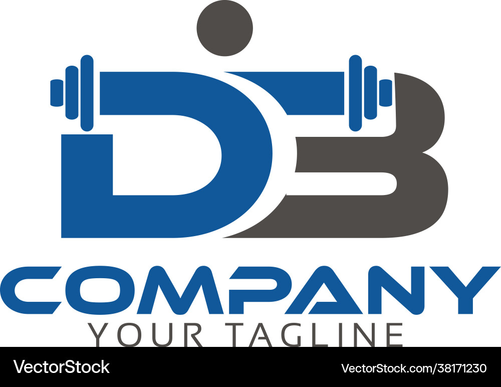 Weightlifter db stock logo template flat designs Vector Image