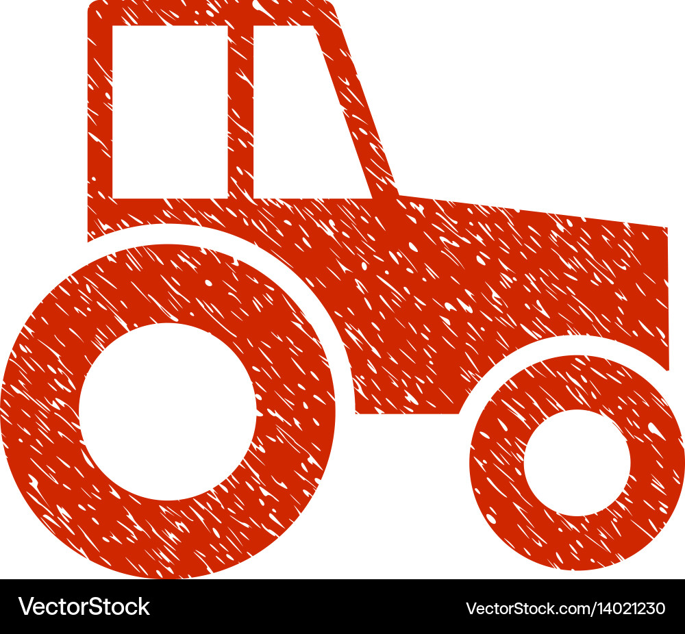 Wheeled tractor icon grunge watermark Royalty Free Vector
